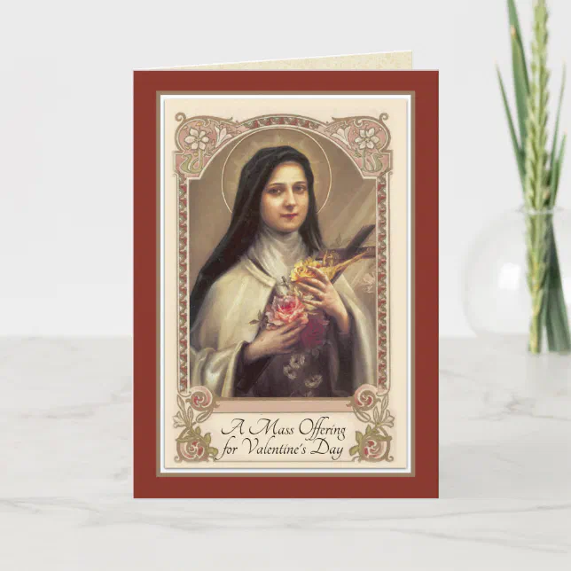 St. Therese Mass Offering St. Valentines Day Card | Zazzle