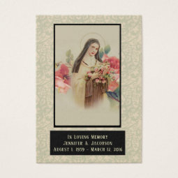 St. Therese of Lisieux Funeral Memorial Holy Card | Zazzle