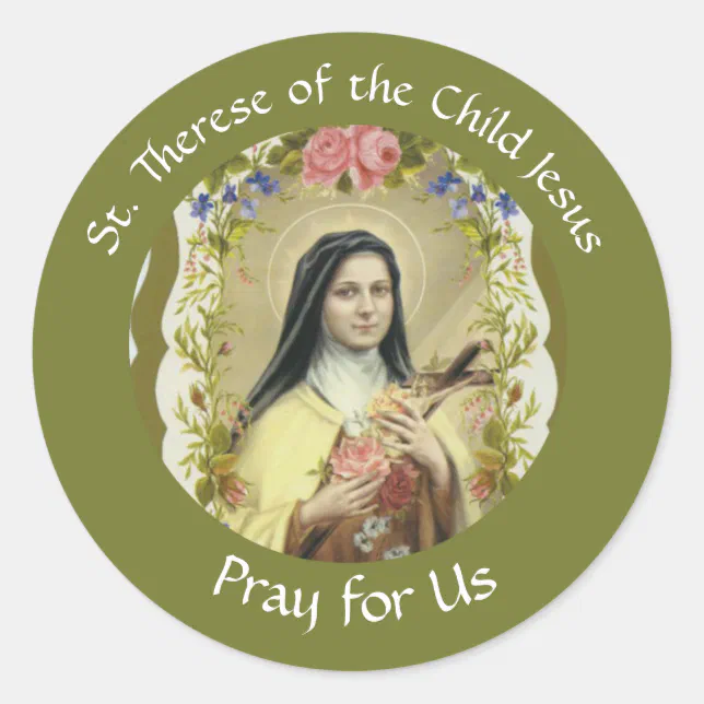 St. Therese of the Child Jesus Classic Round Sticker | Zazzle