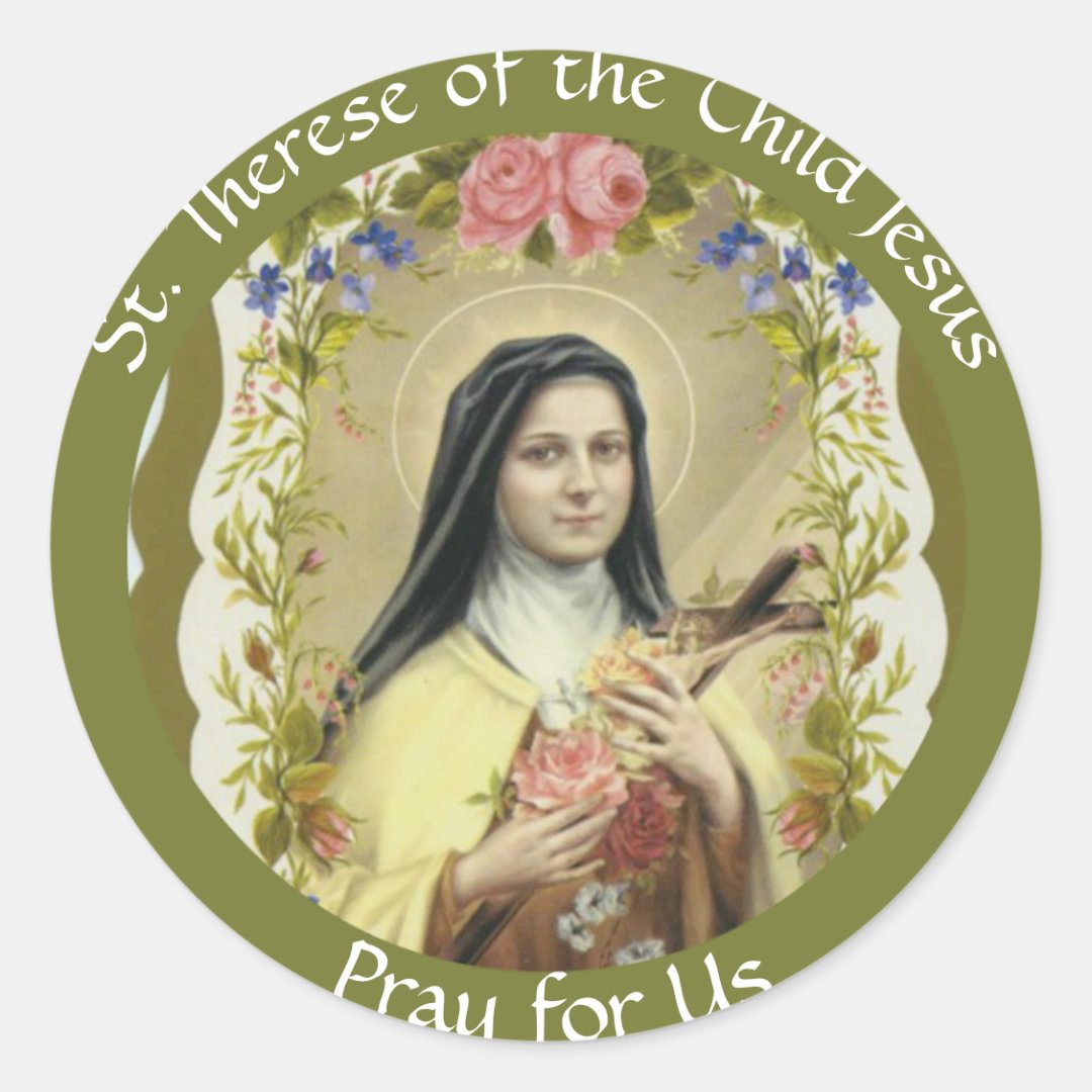 St. Therese of the Child Jesus Classic Round Sticker | Zazzle