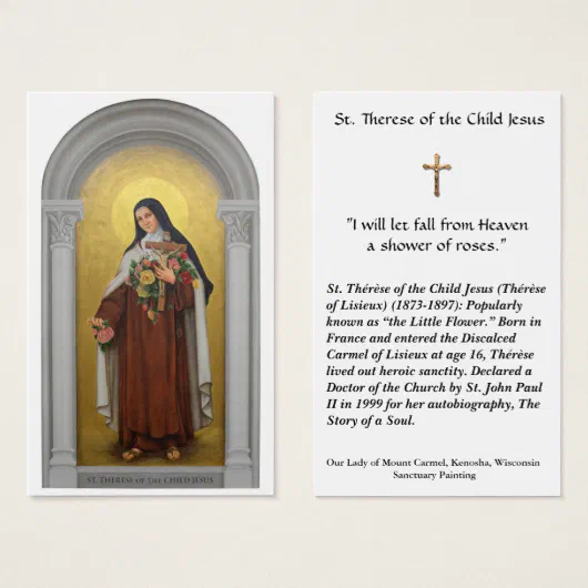 St. Therese of the Child Jesus Lisieux Holy Card | Zazzle