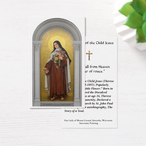 St. Therese of the Child Jesus Lisieux Holy Card | Zazzle