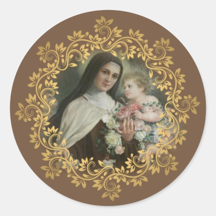 St. Therese of the Child Jesus Little Flower Classic Round Sticker ...