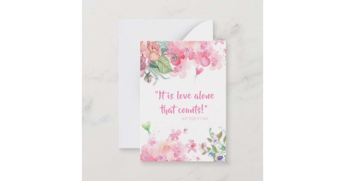 St. Therese Quote Valentines Cards (100 pk) | Zazzle