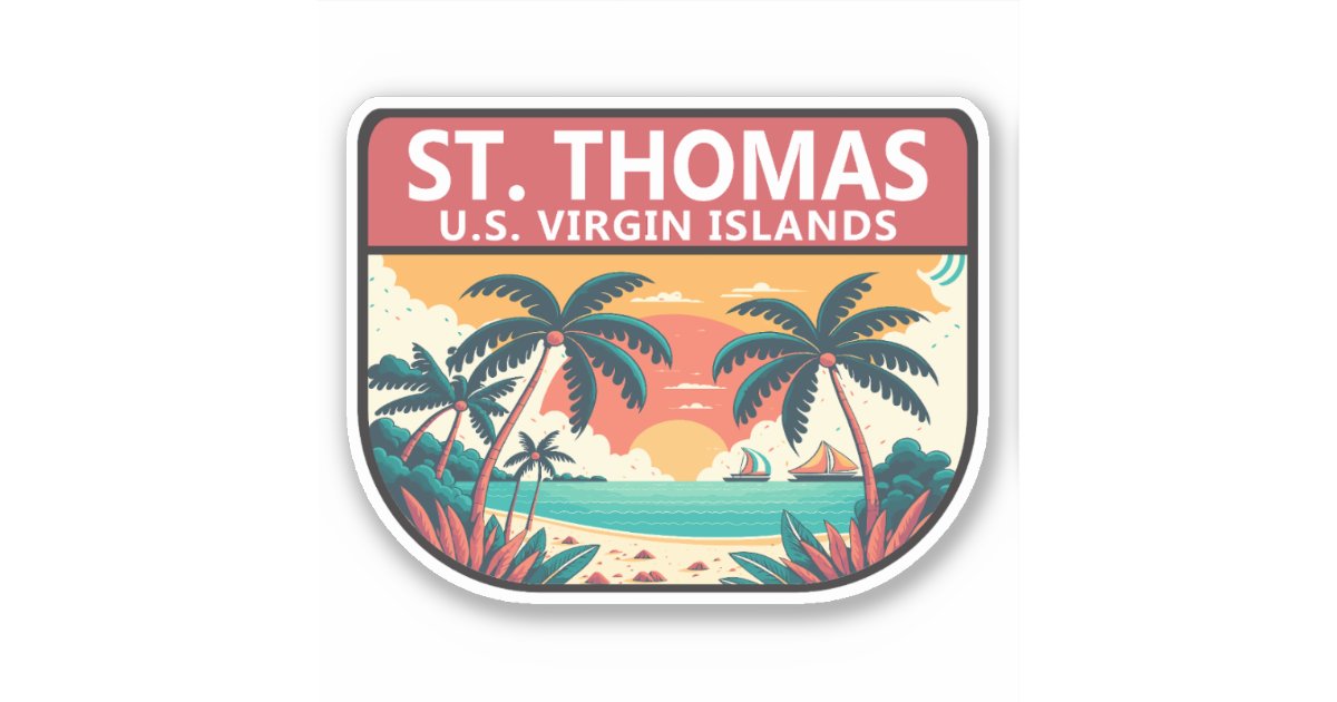 St Thomas U.S. Virgin Islands Retro Emblem Sticker | Zazzle