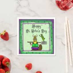 St. Urho Grasshopper Peace Sign Napkins | Zazzle
