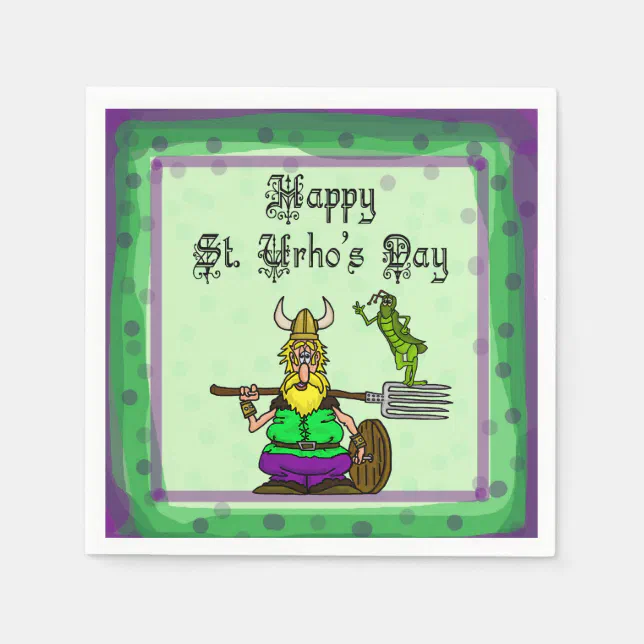 St. Urho Grasshopper Peace Sign Napkins | Zazzle