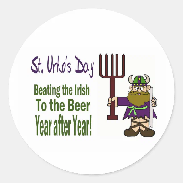 St. Urho's Day - Beating the Irish Stickers | Zazzle