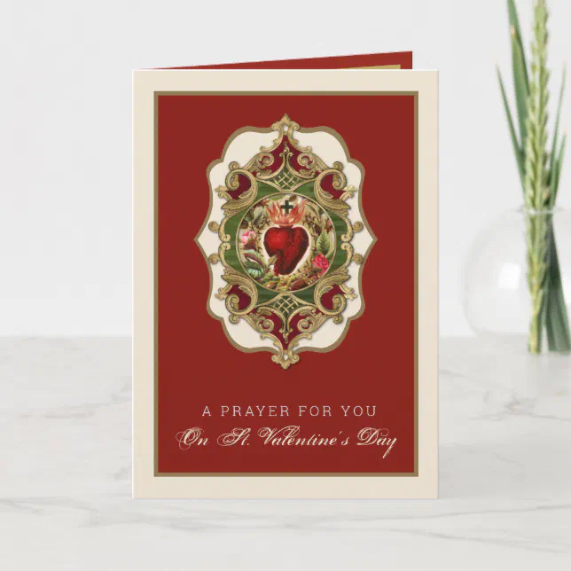 St. Valentine's Day Religious Jesus Prayer Card | Zazzle
