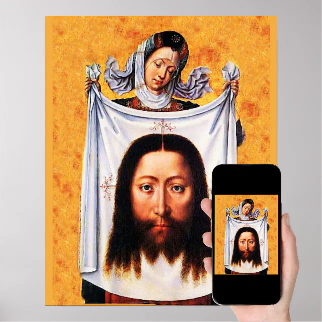 St Veronica Veil Shroud Holy Face 01A Poster | Zazzle