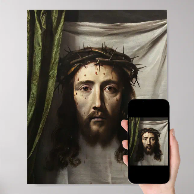 St Veronica Veil Shroud Jesus Face Catholic Saint Poster | Zazzle
