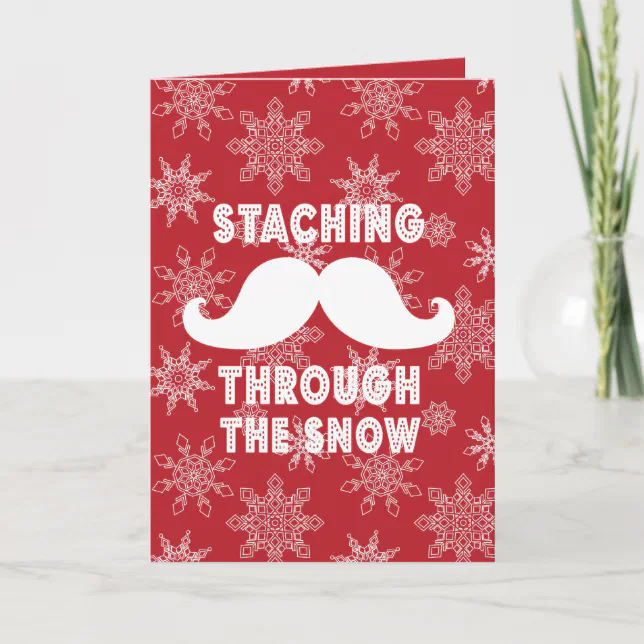 STACHING THROUGH THE SNOW GREETING CARD | Zazzle
