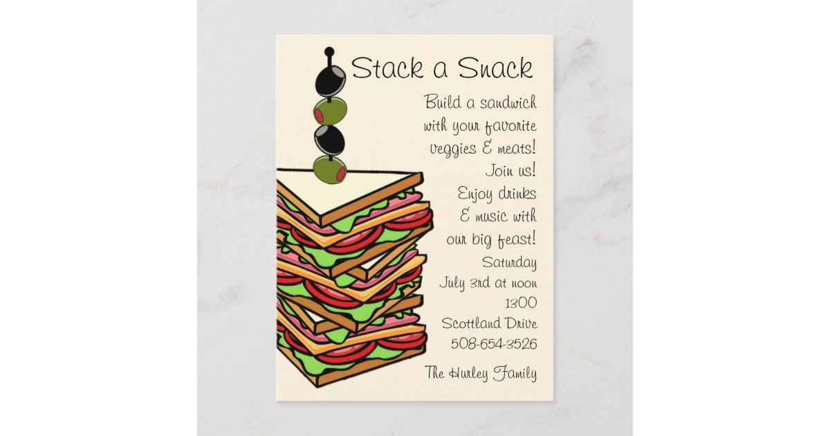 Stack a Snack Feast invitation | Zazzle