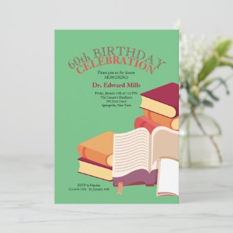 Stack of Books Invitation | Zazzle