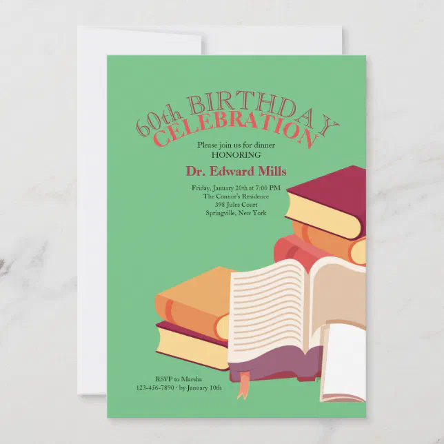 Stack of Books Invitation | Zazzle