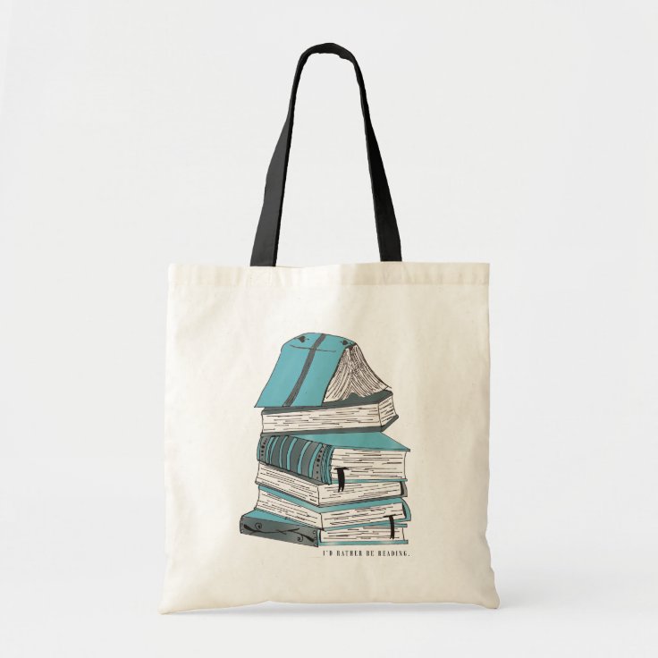Stack Of Books Watercolor Tote | Zazzle
