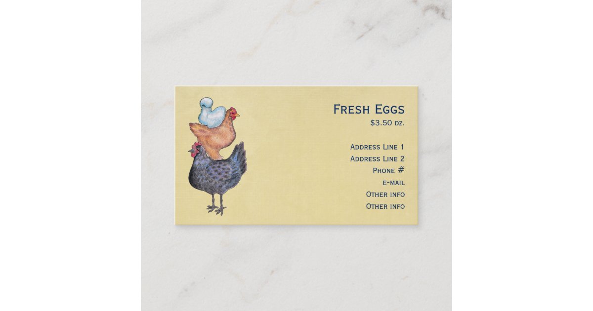 Stack of Chickens Business Cards | Zazzle