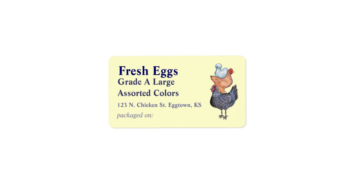 Stack of Chickens Egg Label | Zazzle