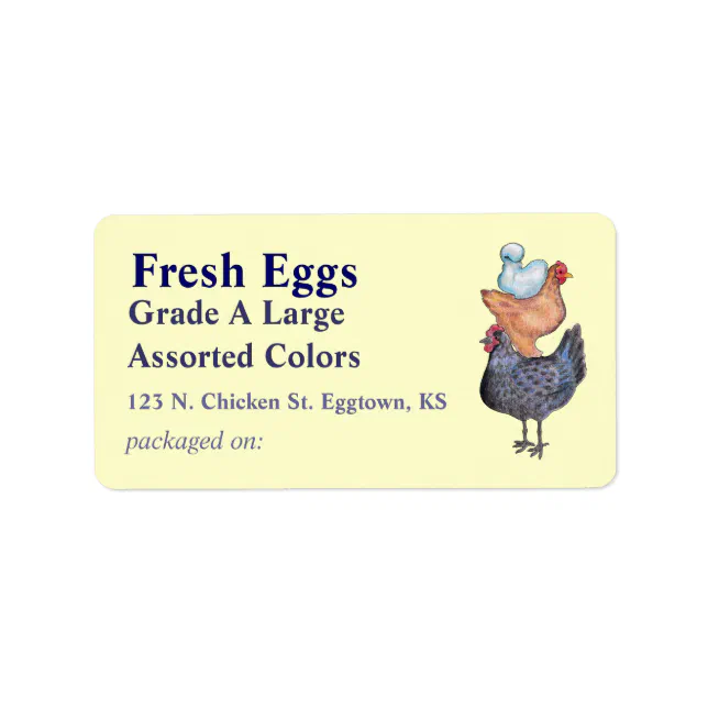 Stack of Chickens Egg Label | Zazzle