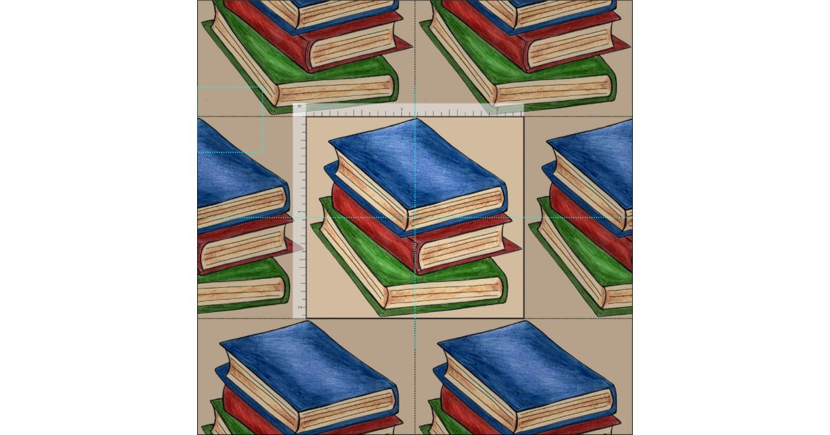 Stack of Library Books Reading Teacher Librarian Fabric | Zazzle