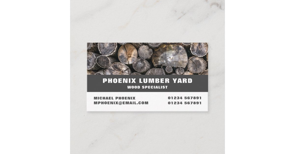 Stack of Logs, Lumber/Timber/Wood Yard Business Card | Zazzle