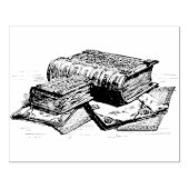 Stack of Old Books Vintage Rubber Art Stamp | Zazzle