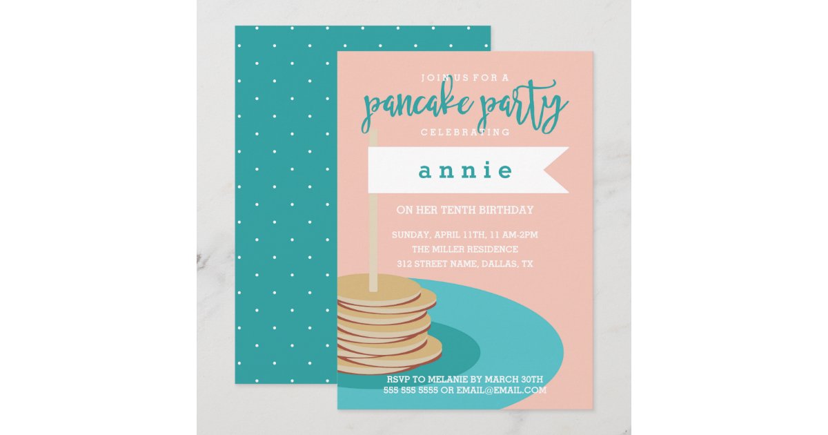 Stack of Pancakes | Birthday Party Invitation | Zazzle