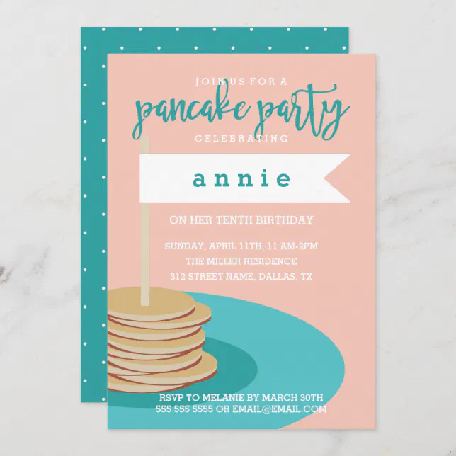 Stack of Pancakes | Birthday Party Invitation | Zazzle