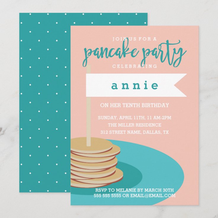 Stack of Pancakes | Birthday Party Invitation | Zazzle