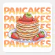 Stack of Pancakes with Strawberries on Top Cartoon Square Sticker | Zazzle