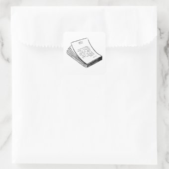 Stack Of Paper Square Sticker | Zazzle