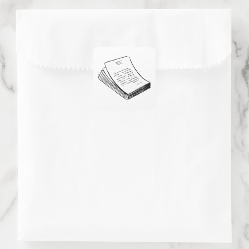 Stack Of Paper Square Sticker | Zazzle