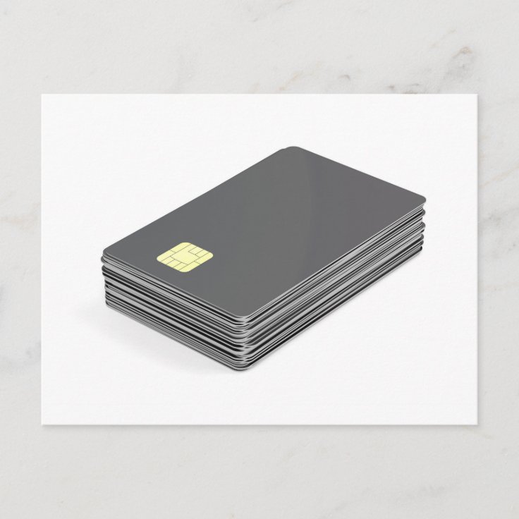 Stack with blank plastic cards with chip | Zazzle