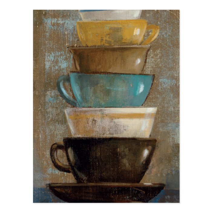 Stacked Coffee Cups Postcard | Zazzle.com