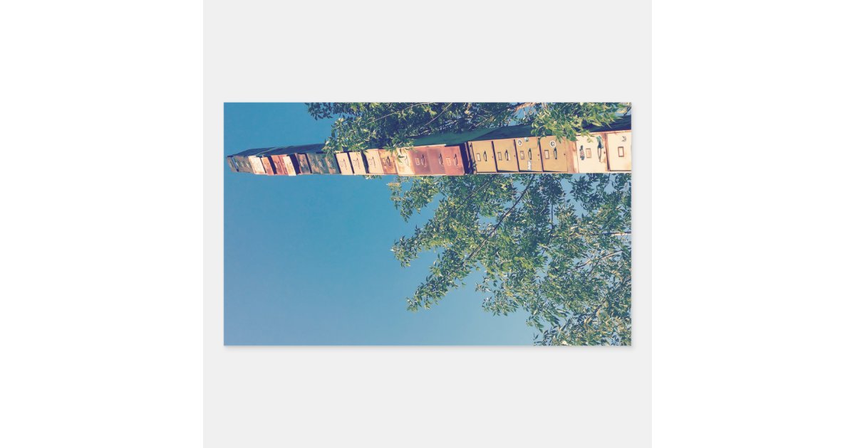 stacked filing cabinets in burlington vermont rectangular sticker | Zazzle