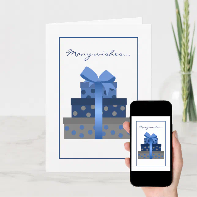 Stacked Gift Boxes Birthday Card | Zazzle