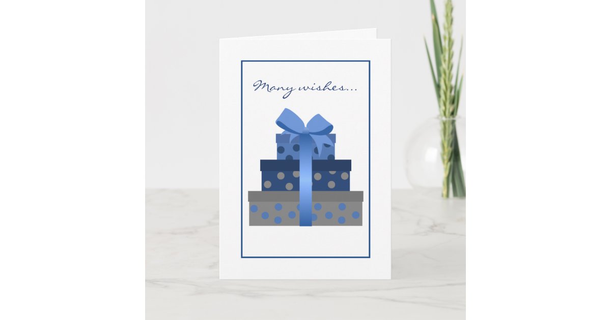 Stacked Gift Boxes Birthday Card | Zazzle