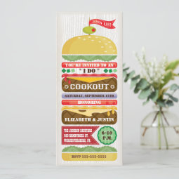 Stacked Hamburger Cookout Invitation | Zazzle