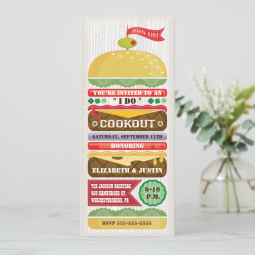 Stacked Hamburger Cookout Invitation | Zazzle