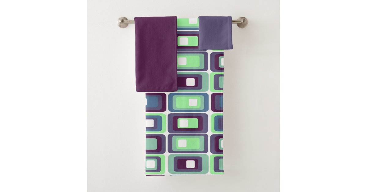 Stacked Rectangles Bath Towel Set | Zazzle
