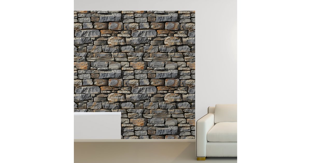 Stacked Rustic Stone Wallpaper | Zazzle