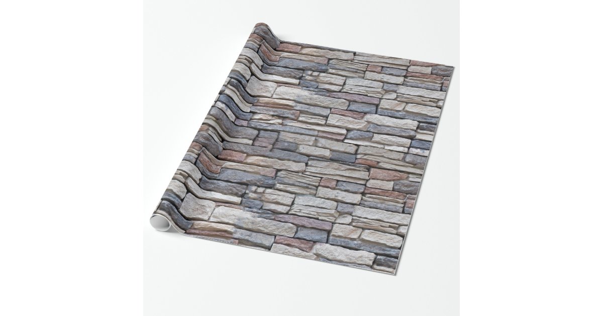 Stacked Stone Wall Wrapping Paper | Zazzle