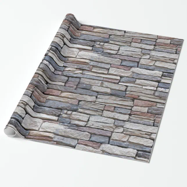 Stacked Stone Wall Wrapping Paper | Zazzle
