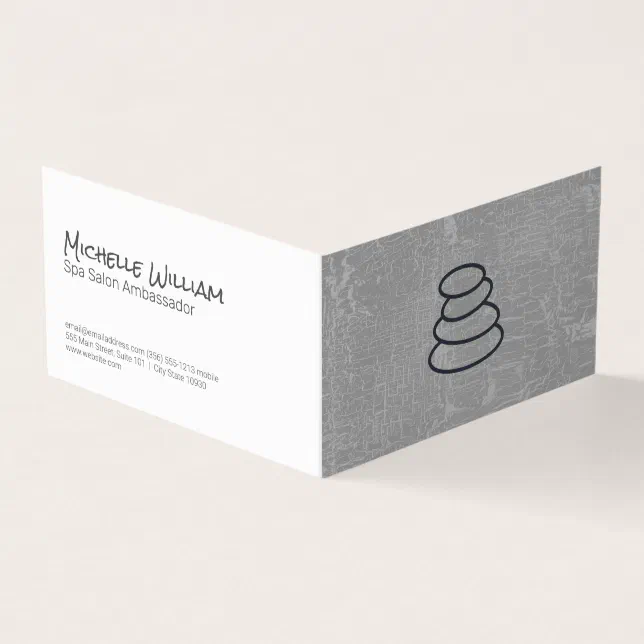 Stacked Stones | Marbles Gray | Day Spa Business Card | Zazzle