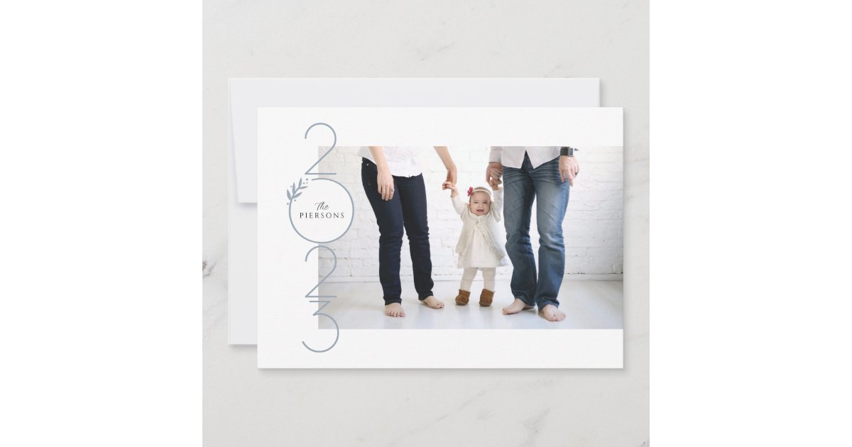 Stacked Year New Years Card Landscape | Zazzle