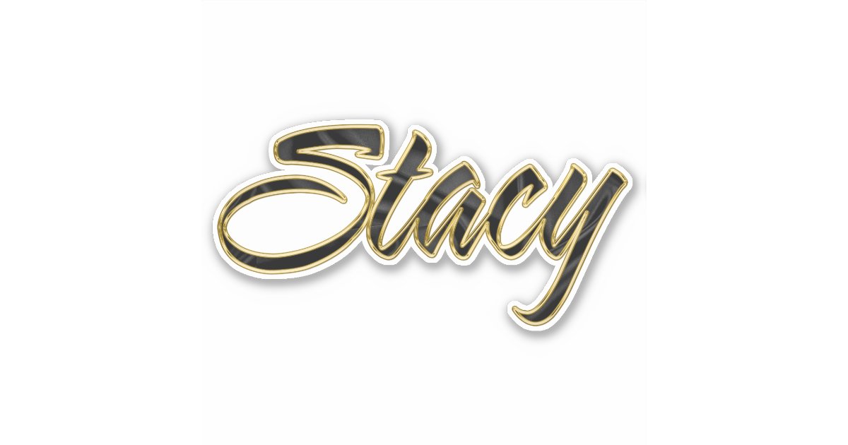 Stacy black gold lettering sticker sticker | Zazzle