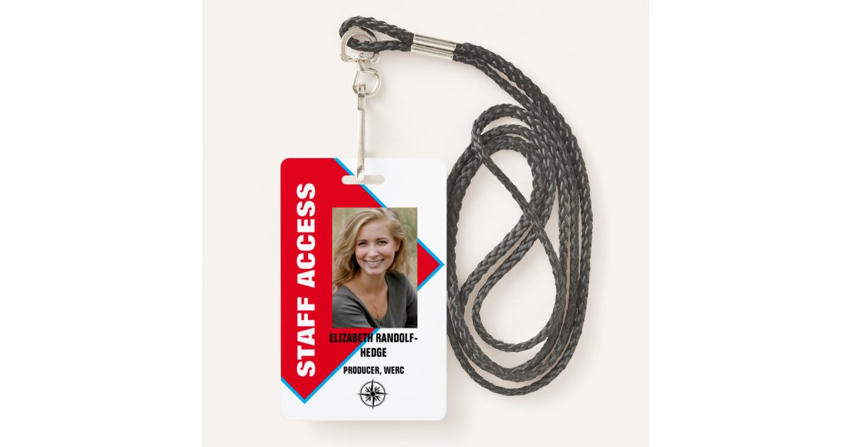 STAFF ACCESS PHOTO I.D. SECURITY PASS BADGE | Zazzle