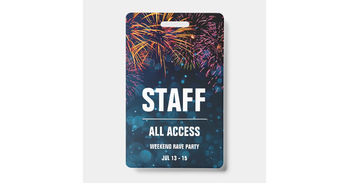 Staff All Access Event Pass | Fireworks Finale Badge | Zazzle