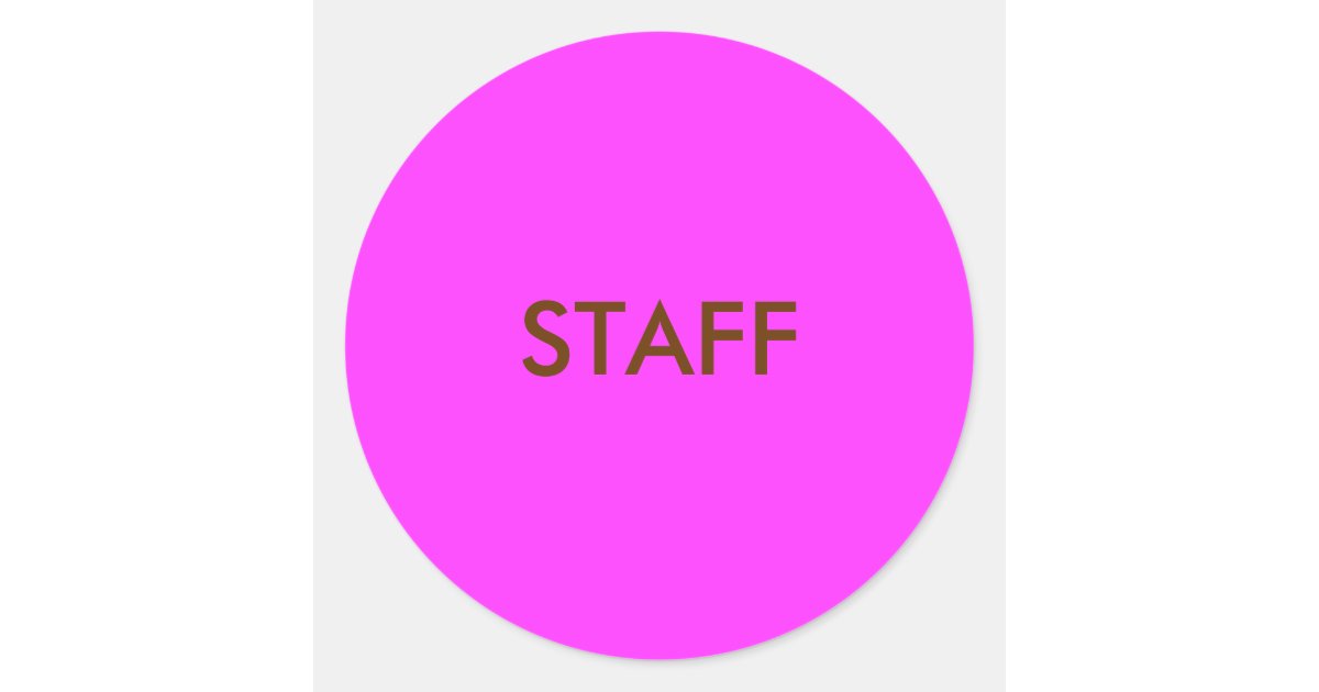 STAFF CLASSIC ROUND STICKER | Zazzle