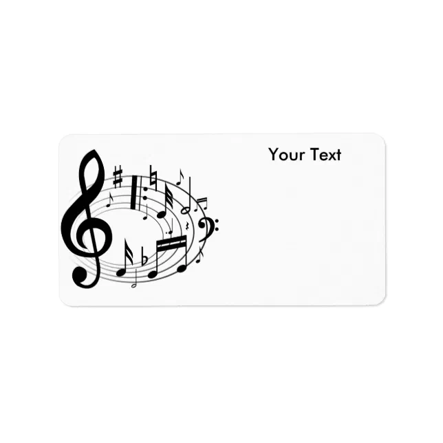Staff, Clef and Ledger Music Scale Notes Label | Zazzle